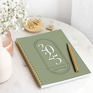 Rileys 2023 Weekly Planner - Annual Weekly & Monthly Agenda Planner, Jan - Dec 2023, Flexible Cover, Notes Pages, Twin-Wire Binding (8 x 6-Inches, Green)