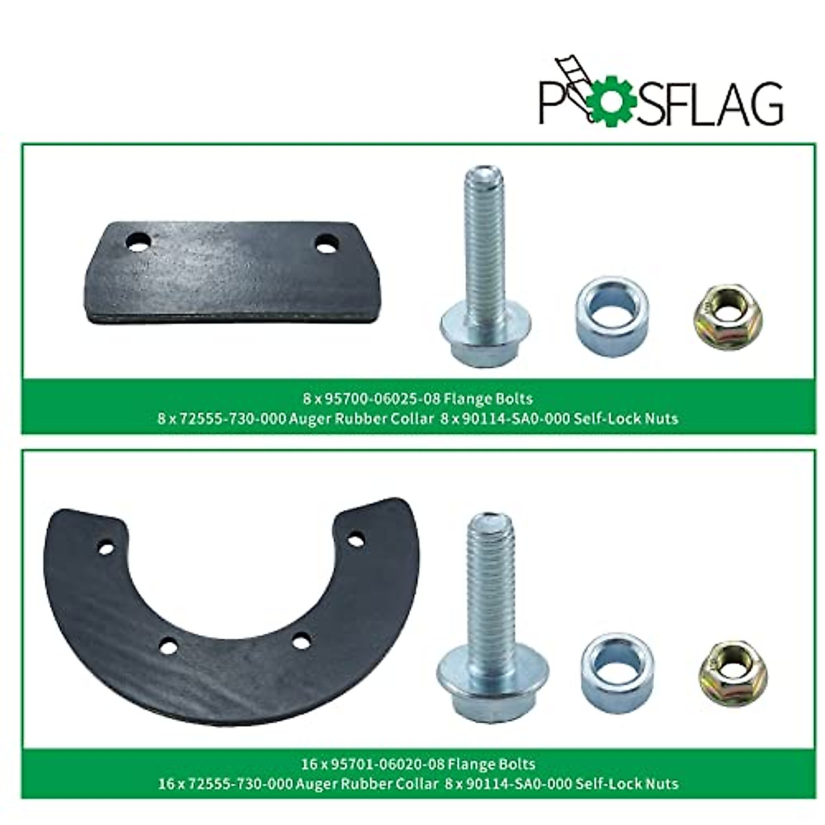 POSFLAG HS35 Snowblower Paddles with Hardware Kit Replaces Honda 72521-730-003, 72552-730-003, 1003375, 1003391 for Honda HS35 A Snow Blowers, Honda HS35 Snowblower Parts, Honda HS35 Paddles