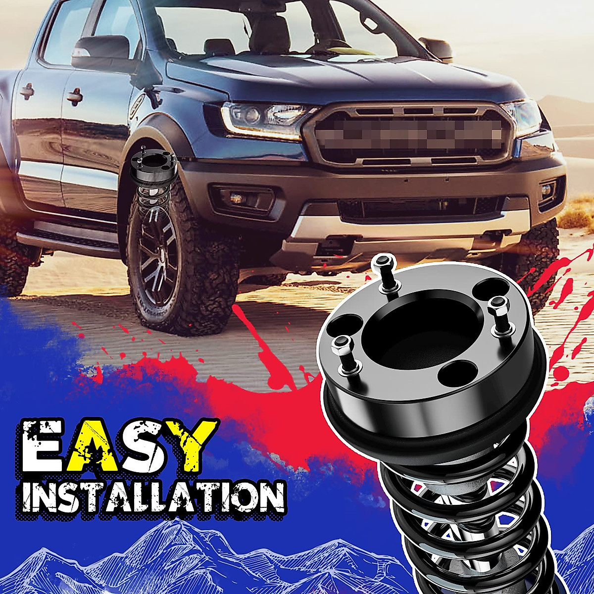 KSP 2in Level Kits for F150 2004-2023,2" Front Leveling Lift Kits Compatible with Ford Expedition 03-18,Lincoln Mark LT 2005-2008, Aluminum Forged Strut Spacers Raise the Truck 2inch（Package of 2pcs）