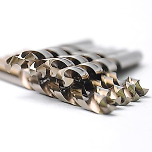 VALYRIANTOOL 3/32" Cobalt Drill Bits(10PCS), M35 High Speed Steel Jobber Length Twist Drill Bit Set for Hardened Metal, Stainless Steel, Cast Iron, Plastic and Wood