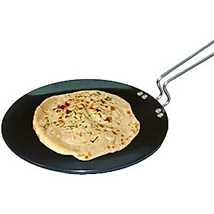 Sahishnu Online & Marketing Hard Anodized Aluminium Tawa,Hard Anodized Cookware,Hard Anodized Concave Tawa,Naan Roti Chapati Tawa,Diameter-275mm,Thickness-4mm,Size-11