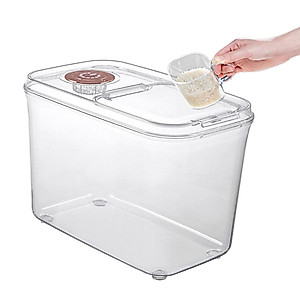 ACGrade Rice Storage Cereal containers Kitchen Rice Storage Box Household Rice Bucket Transparent Plastic Thickened Rice Storage Box Suitable for Food, Rice, Grain, pet Food Storage