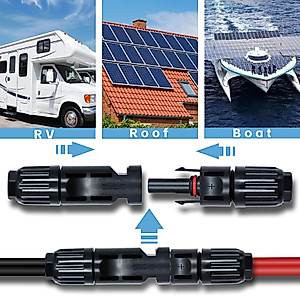 Feotech 7 Pairs Solar Connector Solar Connectors Solar Male & Female Solar Panel Cable Connectors with 2Pcs Spanners IP67 Waterproof