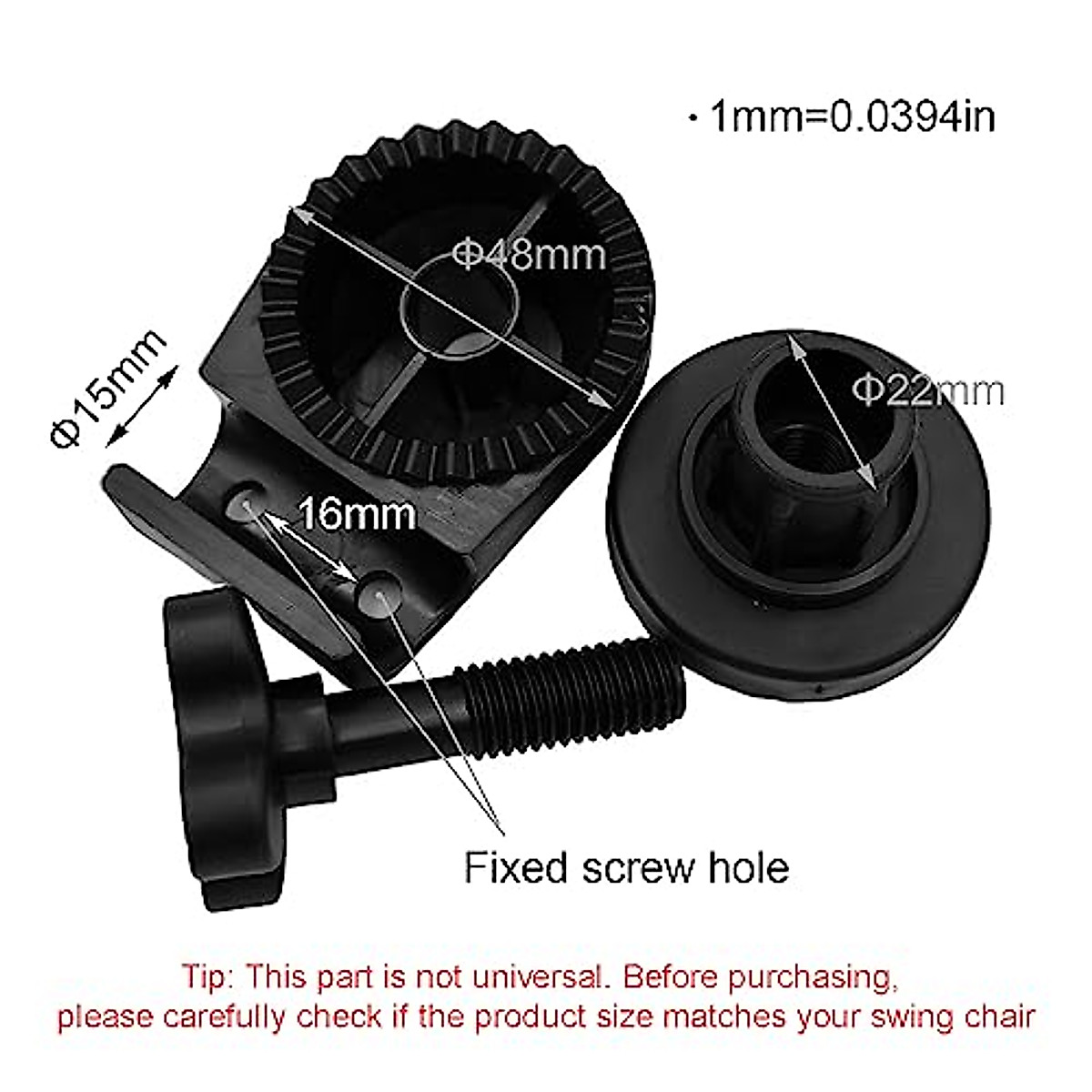 Timyrimy Garden Swing Plastic Fittings (SPF004) to Attach Canopy Frame to Swing Frame, Swing Canopy Bracket Replacement Part (4.9, 1 PCS/CTN)