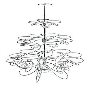 Resulzon Cupcake Stand, 4 Tier 23pcs Cup Holder Reusable Cake Dessert Tower Tree for Family Events or Parties