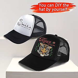 Ultrafun 12 Pack Trucker Hat Summer Mesh Sublimation Blank Hats Adjustable Snapback Baseball Hats for Men Women (12Pack-Black White)