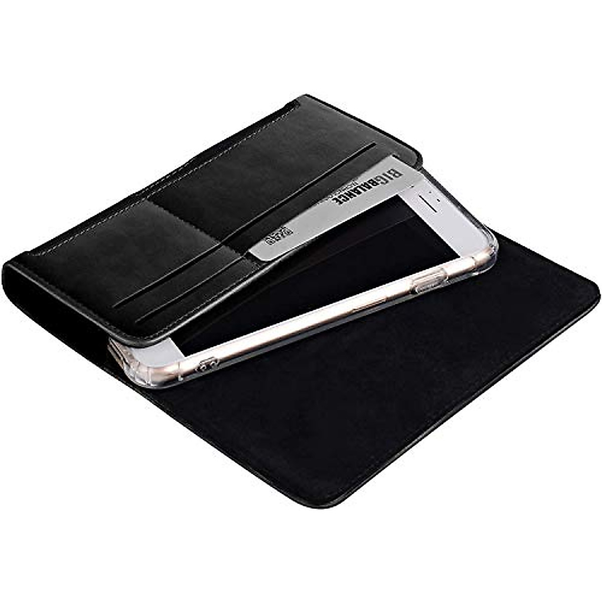 Mopaclle Phone Holster for Samsung Galaxy S21 FE 5G/ S23 Plus/ S8+ S9+ S10 Plus/ A02s A03s A04s A72 A73 5G/ iPhone Xs Max/ 14 Pro Max, Leather Cell Phone Belt Case with Belt Clip Holder Pouch, Black