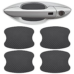 Seamaka 4Pcs Carbon Car Door Handle Cup Protector,Removable Magnetic Car Door Handle Protector, Universal Auto Door Door Handle Cups Protective Pad O-002