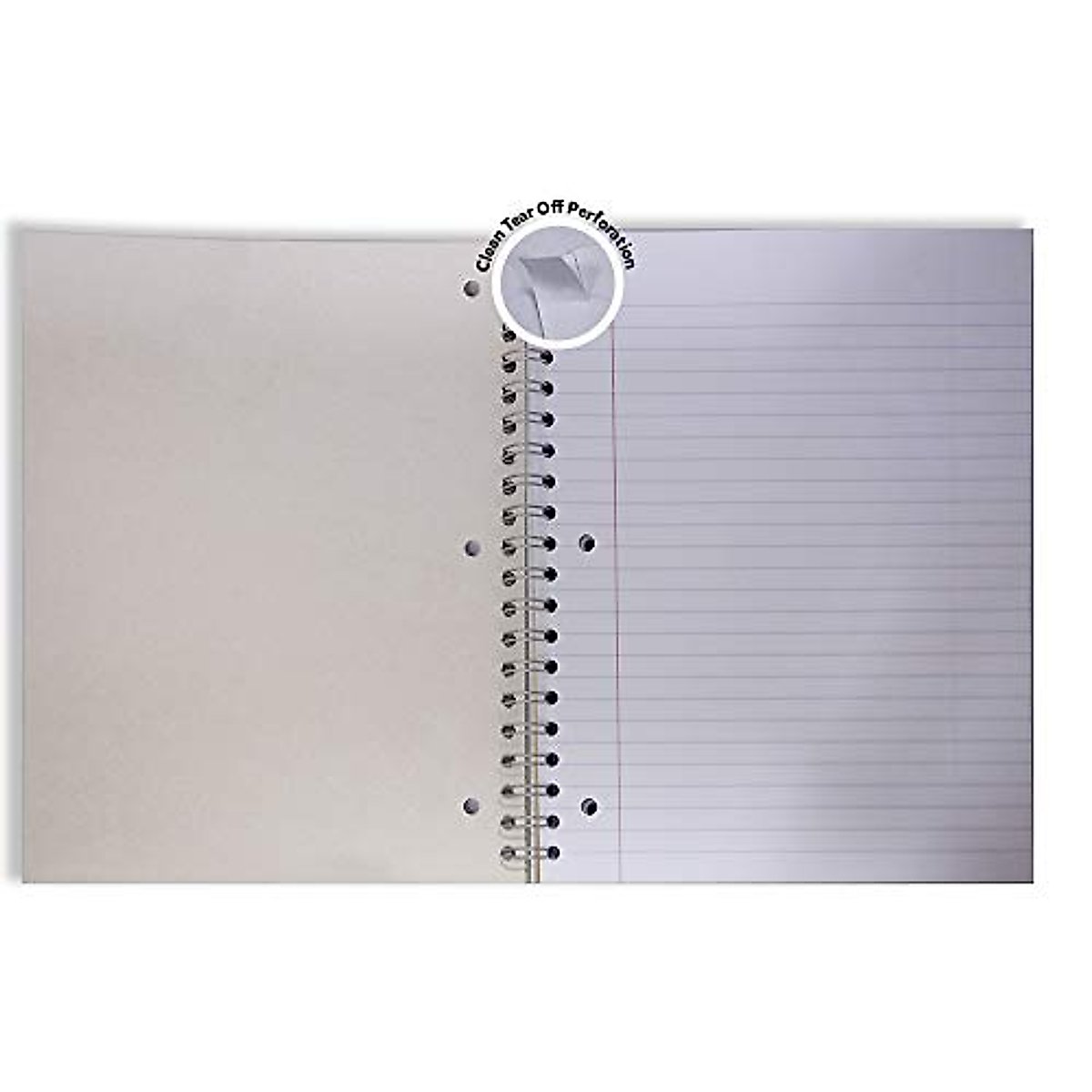 Amazon Basics Wide Ruled Wirebound 3-Subject 150-Sheet Notebook with Pocket Divider - Pack of 6, 10.5 x 8 Inch, Multi-Color