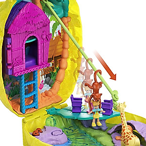Polly Pocket Dolls & Accessories, 2-in-1 Travel Toy, Pineapple Purse Playset with Micro Polly & Lila Dolls