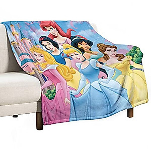 Soft Anime Cozy Flannel Blanket Princesses Couch Sofa Lightweight Cartoon Bed Plush Throw Blanket. 40"X50"