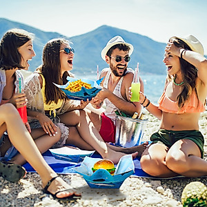 100 Pcs Shark Party Supplies Serves 50, Shark Paper Food Trays Food Boats with Wax Paper Sheets for Birthday Party Shark Party Favors Decoration