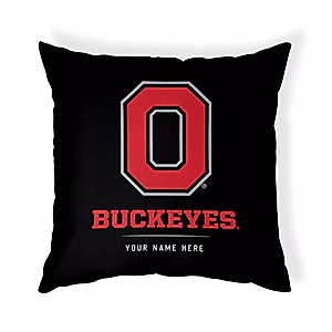 Ohio State Buckeyes Block Throw Pillow | Personalized | Custom