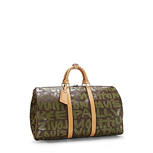 Louis Vuitton, Pre-Loved Stephen Sprouse x Louis Vuitton Green Monogram Graffiti Keepall 50, Green