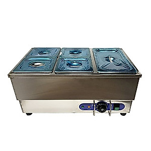 INTBUYING 5 Pan Food Warmer Steam Table Countertop Steamer Kitchen Supply