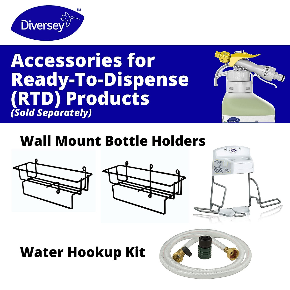 Diversey 5549254 Alpha-HP Multi-Surface Disinfectant Cleaner, Bactericidal & Virucidal Hydrogen Peroxide, Concentrate, Ready-to-Dispense (RTD), 1.5-Liter (Pack of 2)