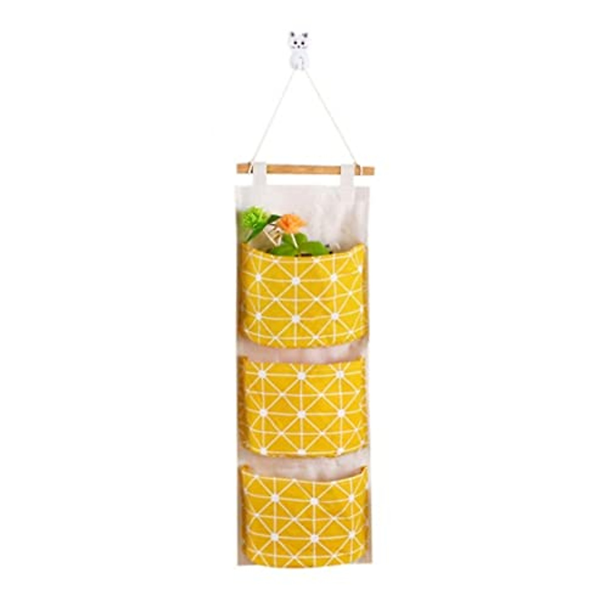 Muellery Hanging Storages on Wall Mounted Organizer Over the Door Pockets Storages Yellow TPAF117674