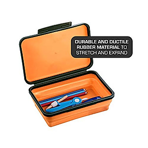 It's Academic Flexi Storage Boxes with Lids, Collapsible Pencil Case for Craft and School Supplies, 4-Pack, Assorted