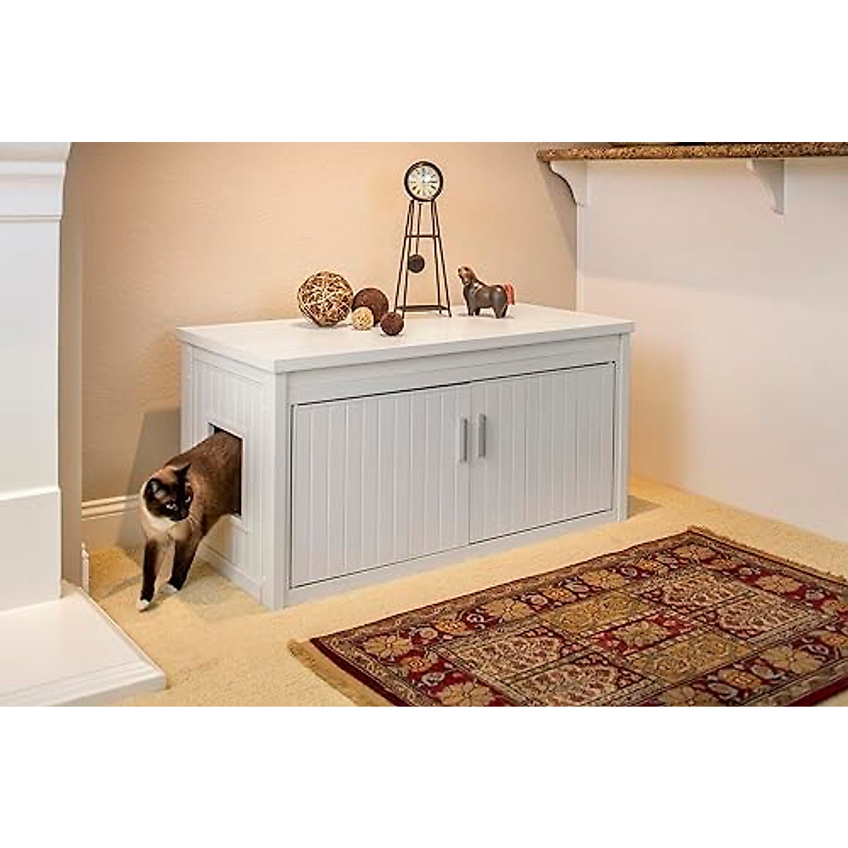 New Age Pet LitterLoo Bench Cat Litter Box Cover - Non-Toxic ECOFLEX | Odor & Moisture Resistant | Multiple Cats & Automatic Litter Boxes | 10yr Warranty