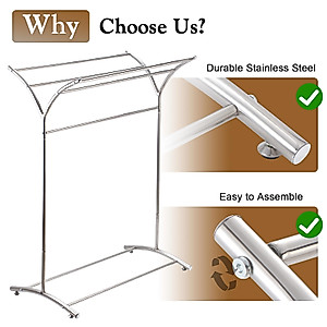 Freestanding Towel Rack, 5 Tier Stainless Steel Towel Bar Stand, Modern Industrial Blanket Ladder Display and Drying Rack for Bedroom Bathroom