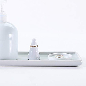 TOPBATHY 2 Pcs Kitchen Dresser Bathroom Vanity Tray Ceramic Bathroom Tray Plate Jewelry Holder for Hand Towel