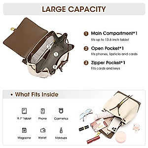 Kattee Genuine Leather Backpack Purse for Women Fashion Rucksack Ladies School Shoulder Bag Medium Size Adjustable Straps