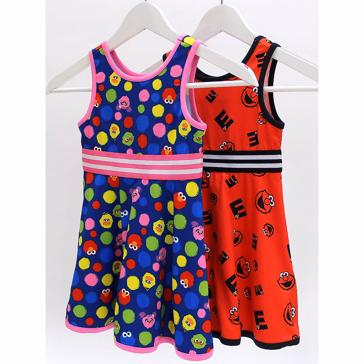 Isaac Mizrahi Loves Sesame Street Elmo Baby Toddler Fit and Flare Soft Dress (4T, Toddler Multicolor)