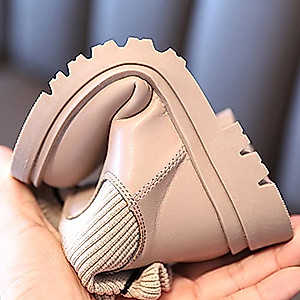 Girls Shoes Solid Color Short Boots Shoes Fashion Non Slip Breathable Nude Women Boots Toddler on Boots (Pink, 9-9.5 Years Big Kids)