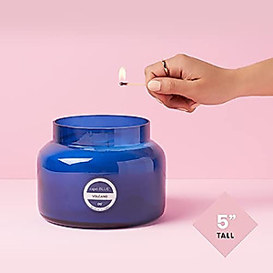 Capri Blue Jumbo Scented Candle with Glass Candle Holder - Luxury Aromatherapy Candle - 48 Oz - Volcano - Blue