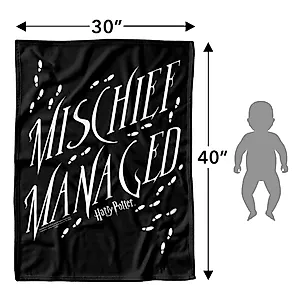 Harry Potter Lightweight Baby Blanket, 30"X40", Mischief Managed 4 Unisex for Infants Girls & Boys