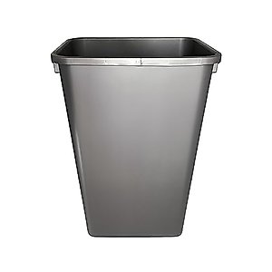 Yogui Home Living Plastic Trash Can - Indoor Garbage Bin for Kitchen, Home, Office and Commercial Use - Large Waste Disposal Tub, Plastic Waste Container- (12-Gallon) (50 Quart - 1 Pack, Grey)