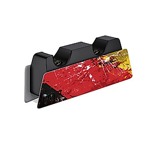 PlayVital Impression Germany Flag Full Set Skin Decal for PS5 Console Disc Edition, Sticker Vinyl Decal Cover for PS5 Controller & Charging Station & Headset & Media Remote