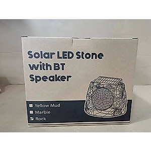 GGII Outdoor Rock Speaker - Solar Bluetooth Speaker, Wireless Bluetooth for Garden Patio Party, Waterproof, Solar Powered with Rechargeable Battery, Bluetooth Speakers with 7 Colors for All Seasons