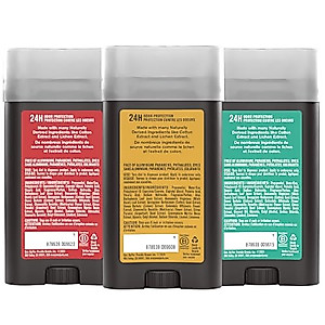 Every Man Jack Men's Deodorant Variety Set - Three Full-Sized Deodorant Sticks with Clean Ingredients & Incredible Scents - Cedar + Red Sage, Amber + Sandalwood, Sea Mineral + Citron - 3 oz (3 Pack)