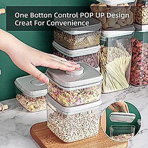 Airtight Food Storage Containers with Lids Set - 2 PC Set 2 QT&0.9QT - BPA Free - Push to Open Design 100% Leakproof Plastic Storage Containers for Coffee, Pasta, Cereal, Flour, Sugar, etc.