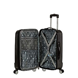 Rockland Melbourne Hardside Expandable Spinner Wheel Luggage, METALLIC, Carry-On 20"