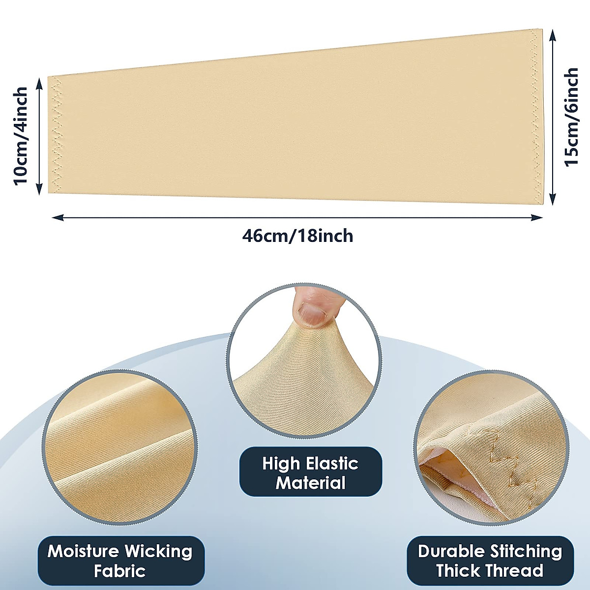 8 Pieces Plus Size Full Arm Sleeves UV Sun Tattoo Arm Sleeve Cooling Arm Compression Covers Tattoo Cover Up for Women Men (Beige)