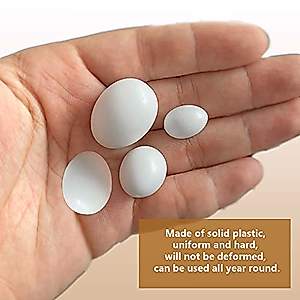 MESINURS Solid Plastic Eggs - Parrot Bird Hatching Replacing Eggs for Guiding Birds to Stop Laying, 10 PCS (S)