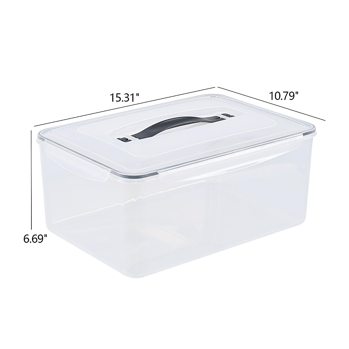 Qskely 4-Pack 15 Quart/14.5 L Kitchen Airtight Food Storage Container Set, Bread Keeper with Airtight Lid