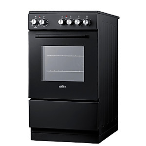 Summit 24” Electric Smooth Top Range, Large 2.44 cu.ft. oven. ADA Compliant, Black - REXT24BL(Black, 24 Inch)