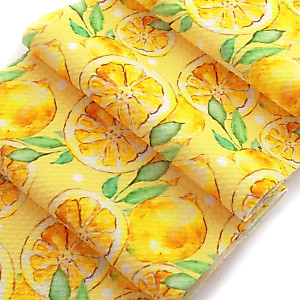 Summer Lemons Printed Liverpool Bullet Fabric Textured Knit 4 Way Stretch - 1 Yard