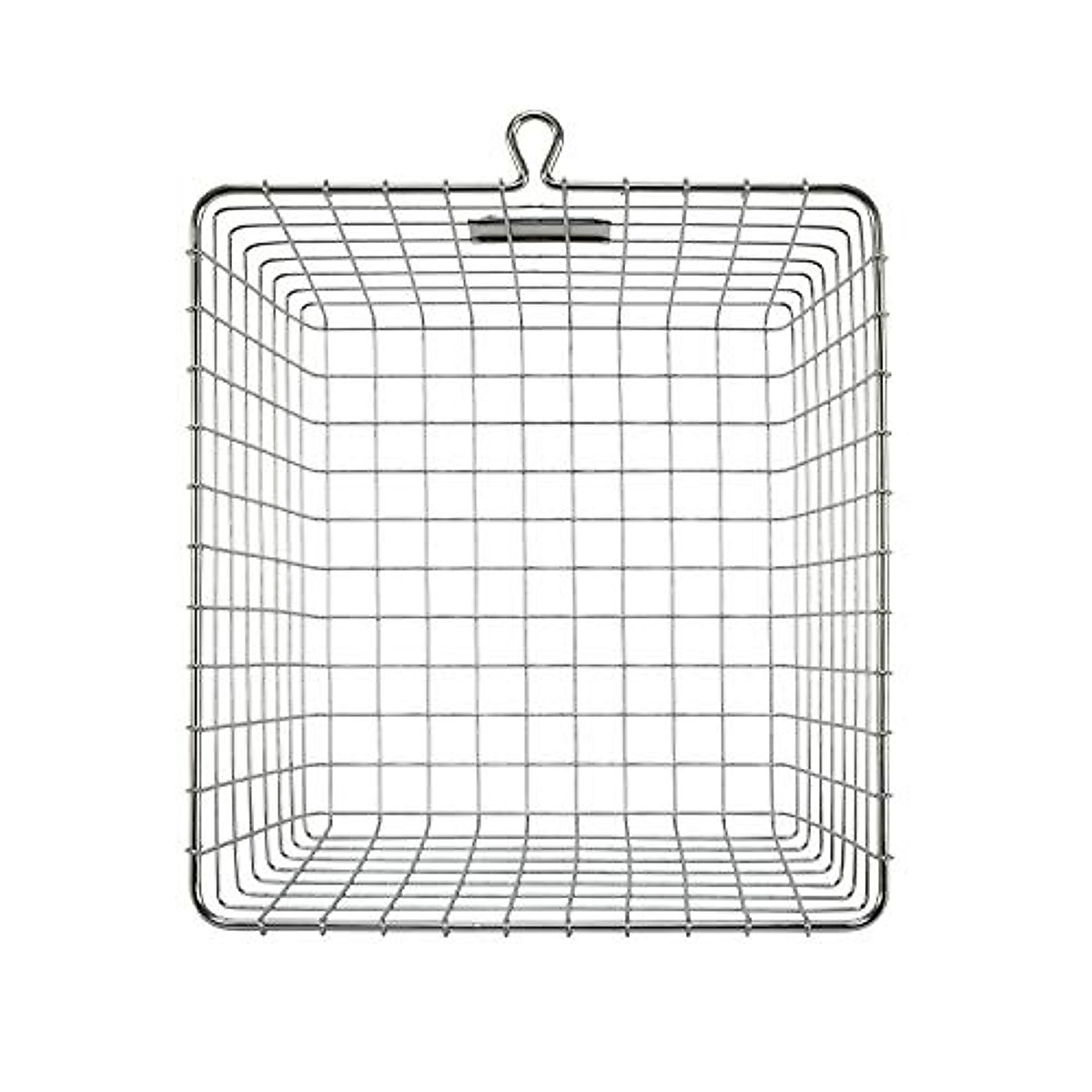 Takyl Home Medium Vintage Kitchen Pantry Basket with Customizable Label Plate for Shelves, Pantry, Closet and Food Storage, Large, Chrome