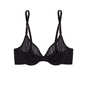 Smart & Sexy Women's Sheer Demi Underwire Bra, Black Hue (Mesh), 42D