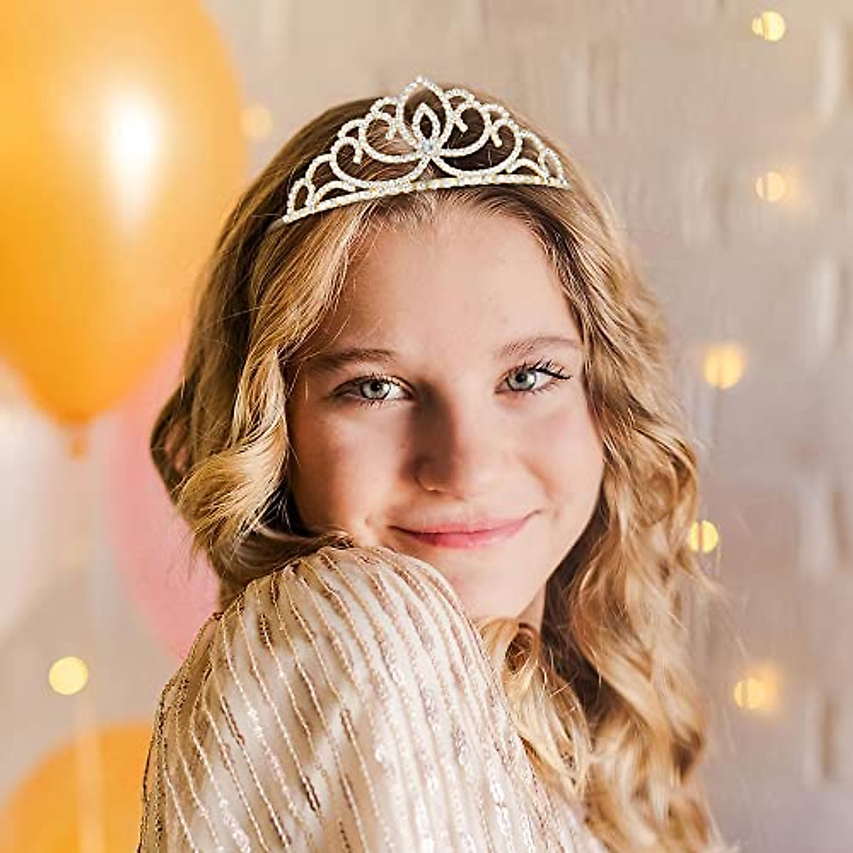 FASOTY Birthday Crown and Birthday Girl Sash Birthday for Women Crowns Tiara for Women and Birthday Sash for Women Birthday Decorations for Girls Rhinestone Crown Princess Birthday Decorations Gold