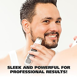 Wahl Groomsman Rechargeable Beard Trimming kit for Mustaches, Nose Hair, and Light Detailing and Grooming with Bonus Wet/Dry Electric Nose Trimmer – Model 5622