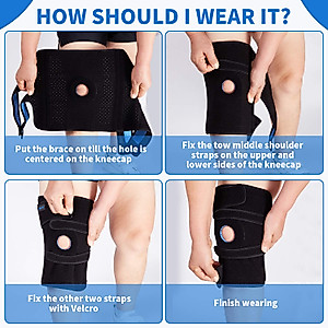 Nvorliy Plus Size Knee Brace for Knee Pain, Extra Large Knee Brace for Women and Men, Adjustable Knee Support with Side Stabilizers for Knee Pain Relief, Arthritis, ACL, LCL, MCL, Injury Recovery