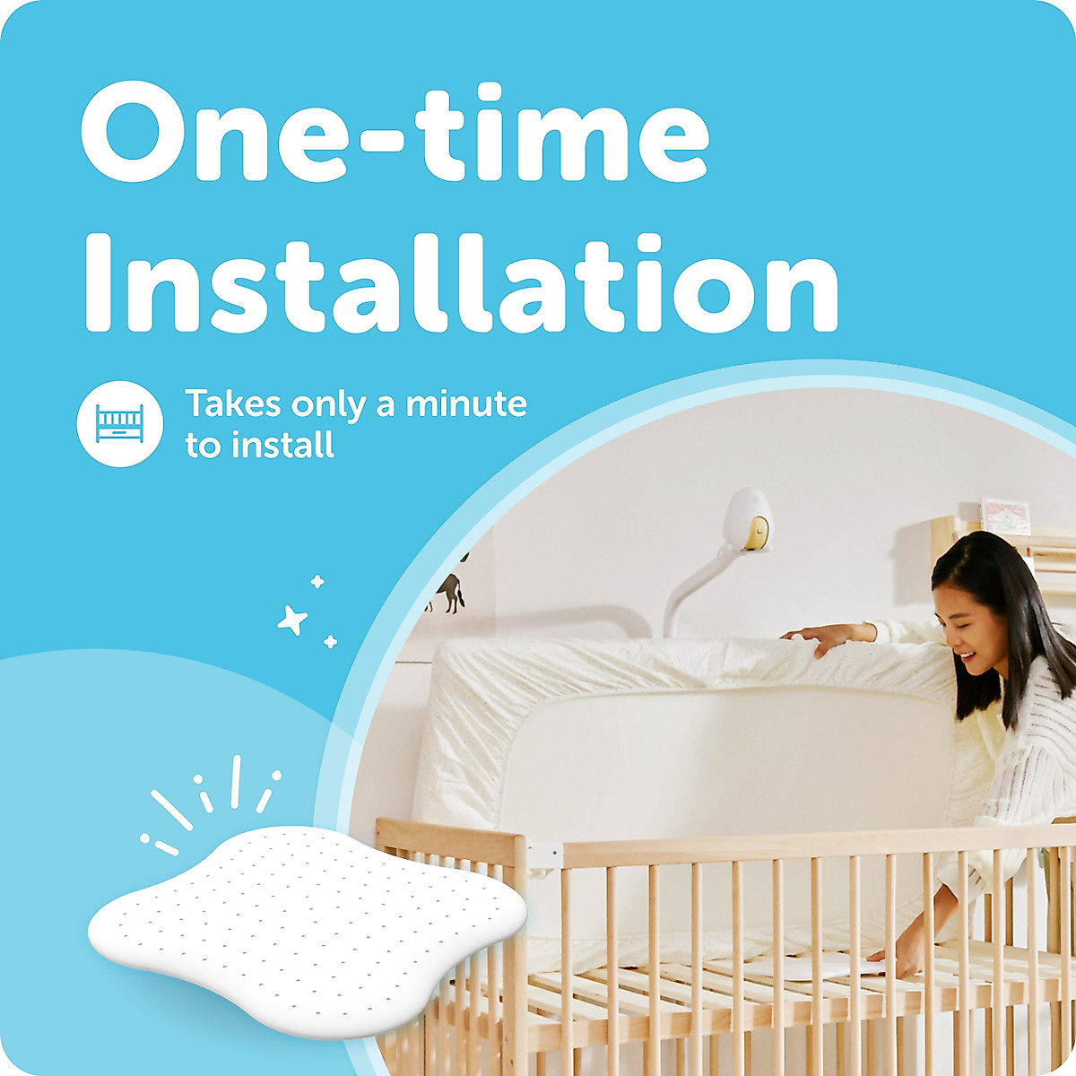 CuboAi Sleep Sensor Pad - Real-Time Baby Micro Ｍovement Tracking & Motion Detection with Proactive AI Baby Safety Alerts, Non-Contact | Must be Paired with Cubo Ai Plus Smart Baby Monitor