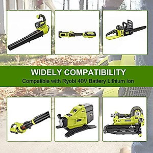 6000mAh Lithium OP40601 Battery Replacement for Ryobi 40V Battery OP4050A OP4040 OP4030 OP4026A OP40201 ZROP4026 Compatible with Ryobi Battery 40 Volt Cordless Power Tool RY40180 RY40200 RY40204