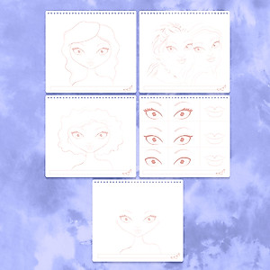 Fashion Angels Make-up & Hair Design Sketch Portfolio (11452) Sketchbook for Beginners, Sketchbook with Stencils and Stickers for Ages 6 and Up