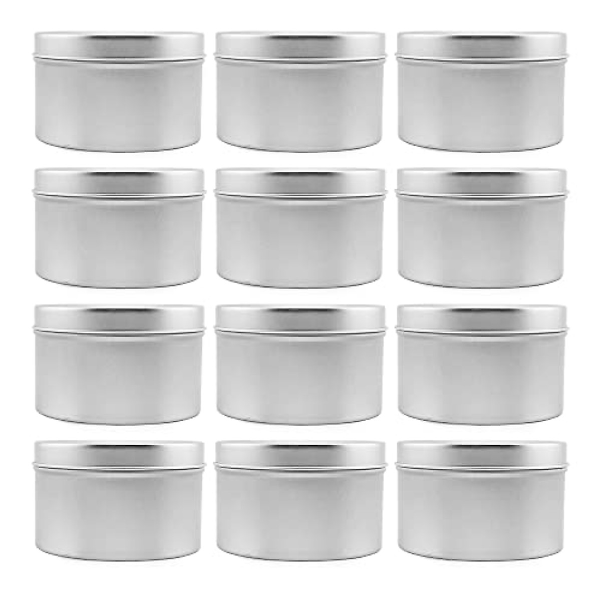 Cornucopia 8-Ounce Round Metal Tins (12-Pack); For Candles, Arts & Crafts, Storage & More